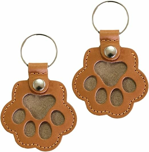 2PCS Ключница из кожи для хранения волос питомца для кошек и собак, аксессуар для сумки, размеры 6*5.5*9.2CM, вес 22G, материал кожа