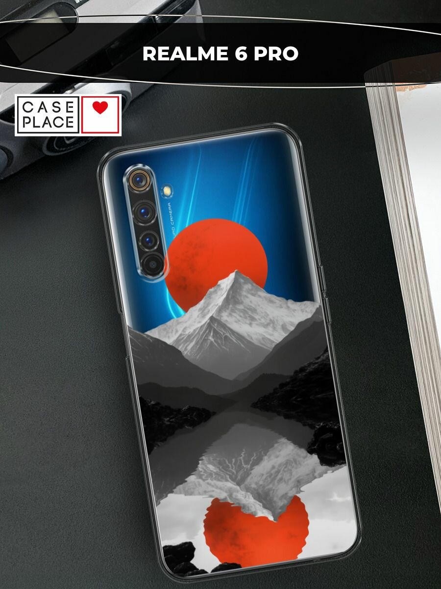 Чехол на Realme 6 Pro / Реалми 6 Про с принтом Белая гора 2, прозрачный