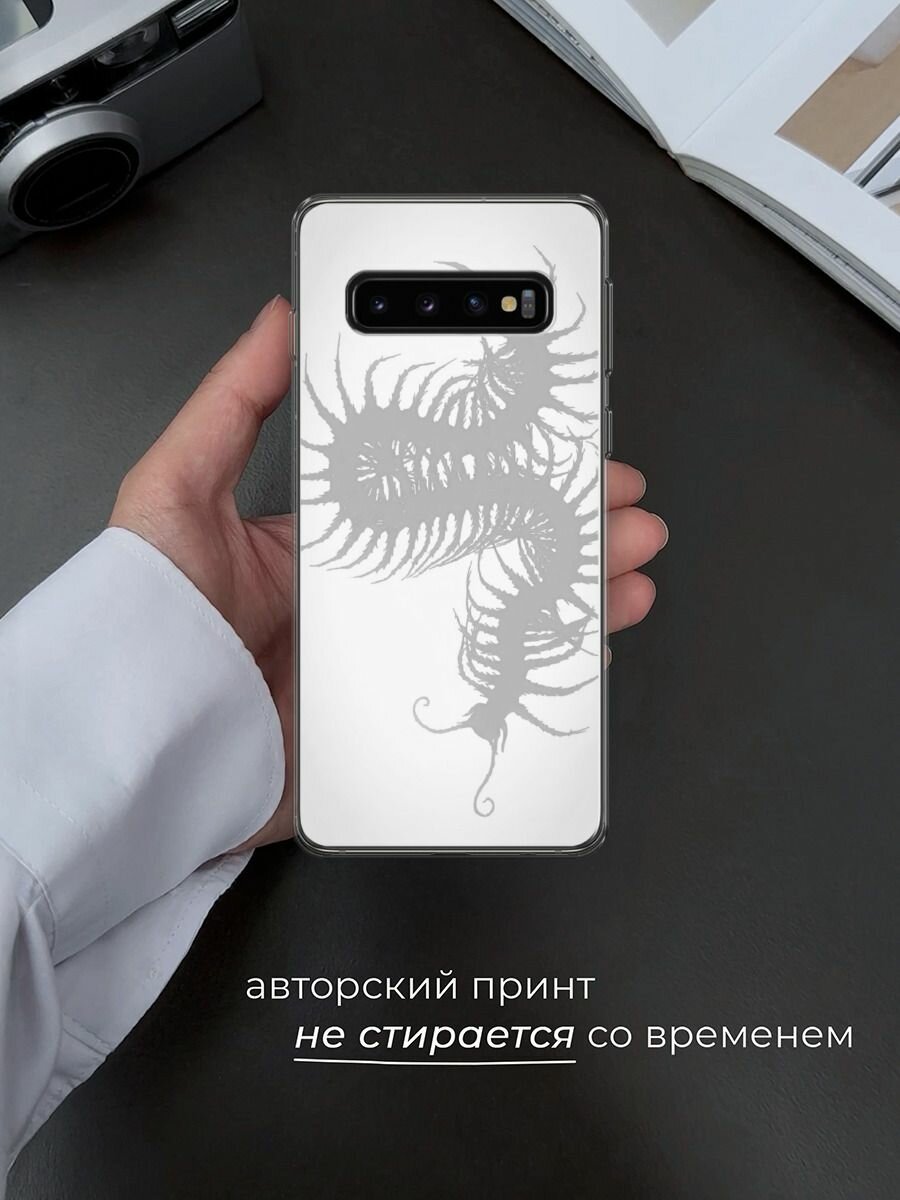 Чехол на Samsung Galaxy S10 / Самсунг Галакси S10 с принтом Серая многоножка — фото 1