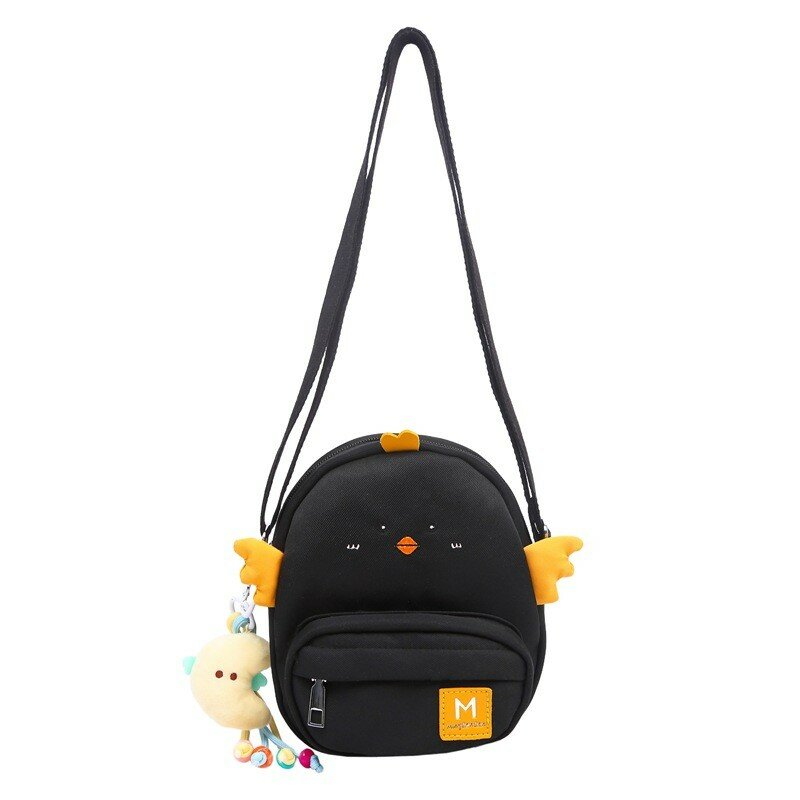 Soft bag with stitching details for kids school and outings brand unknown black