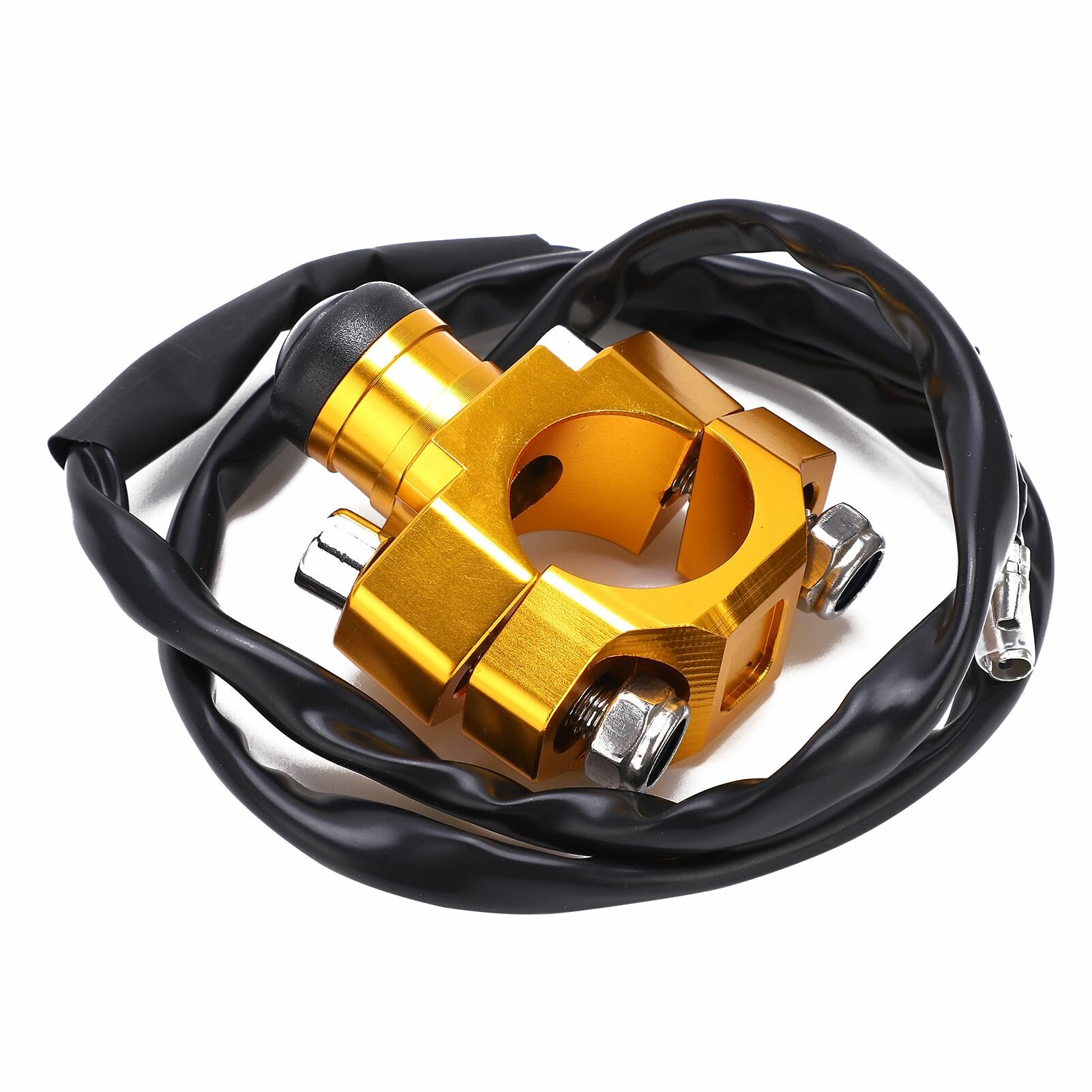 Универсальный Переключатель Остановки Двигателя Start Kill с Монтажной Задней Панелью для Руля Мотоцикла ATV 7/8in Gold