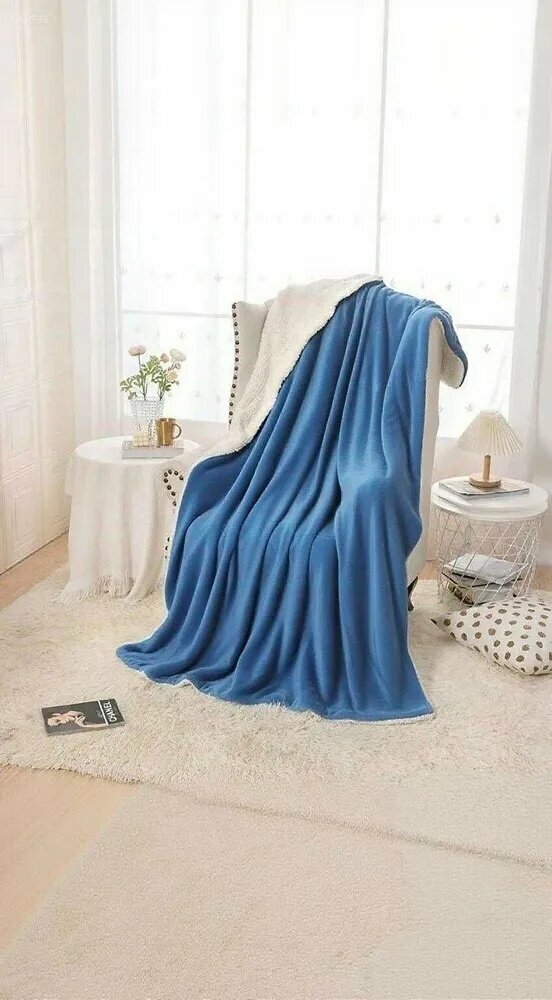 Плед вязаный, плюшевый Cashmere blanket , Полиэстер FR, 150 см х 100 см