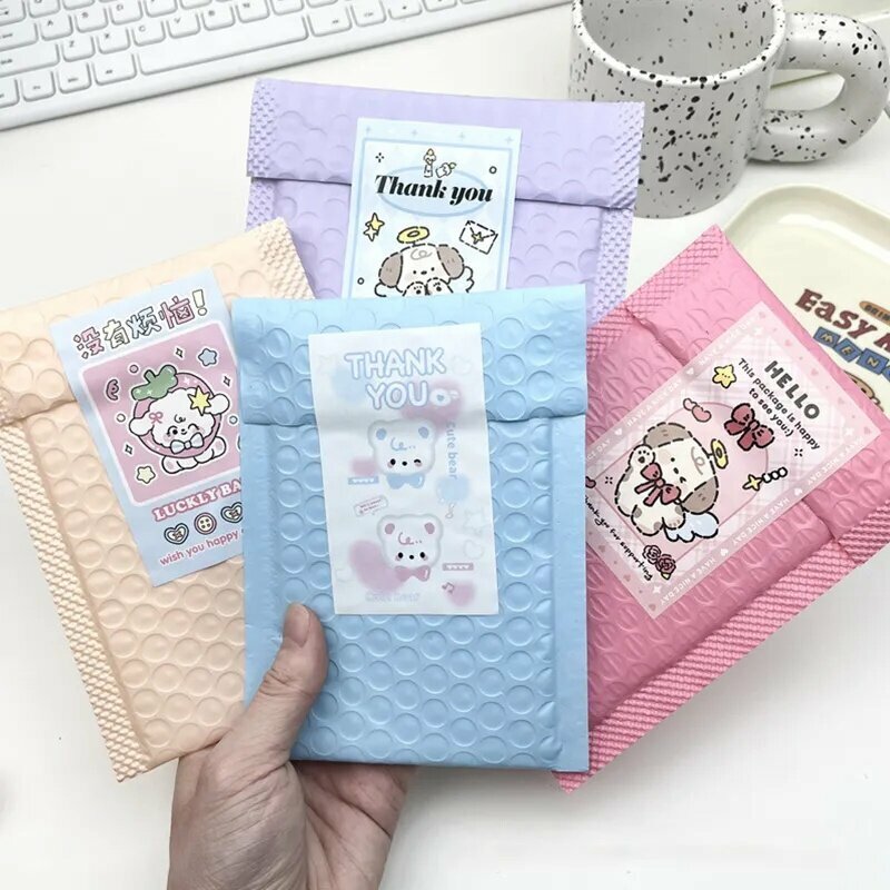 Пакеты пузырчатые почтовые цветные 10 шт, конверты с пузырчатой пленкой для карточек, запайки для защиты