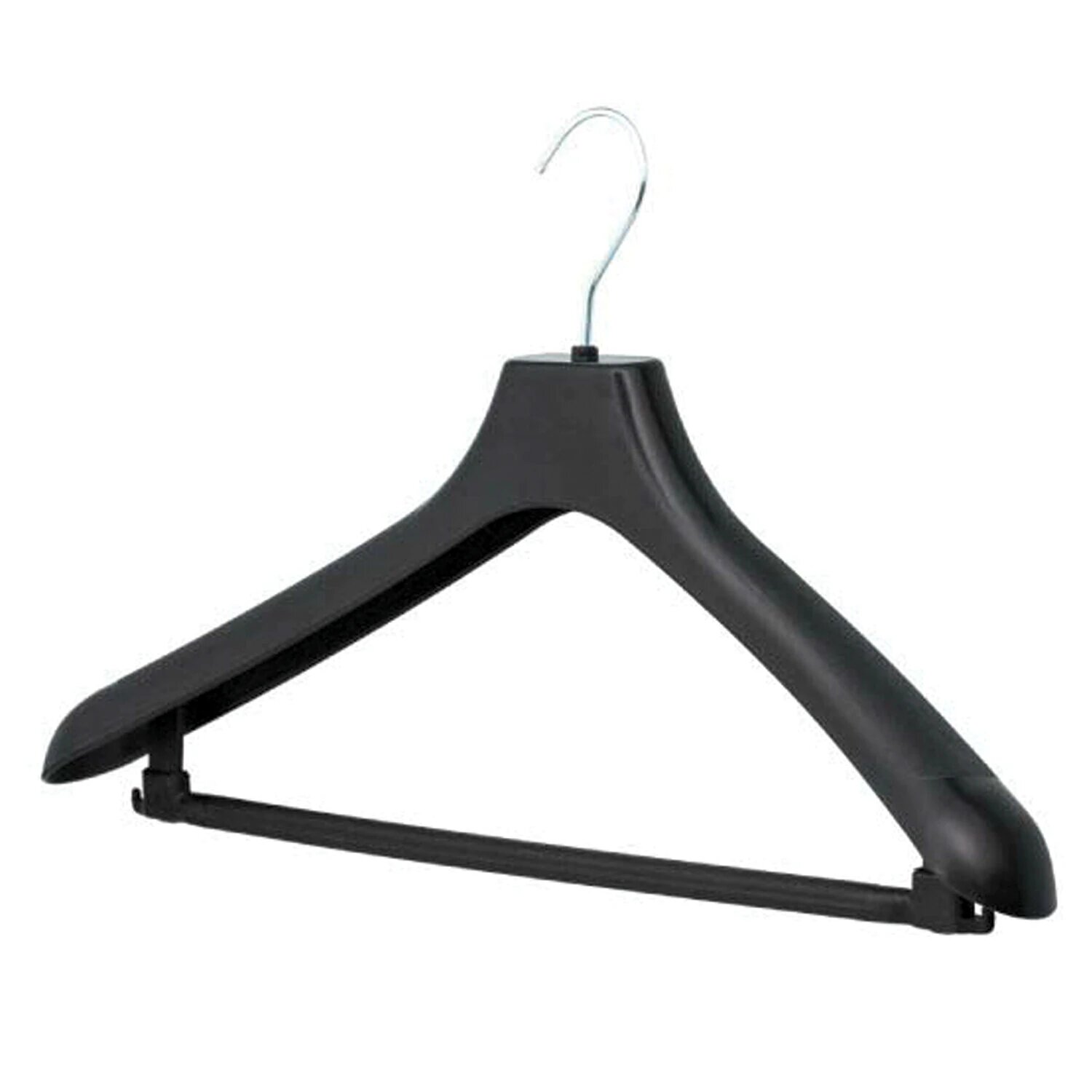 Вешалка-плечики, размер 48-50, пластик, анатомическая, перекладина, крючки для бретелей, черный, С024/С044, 3шт.