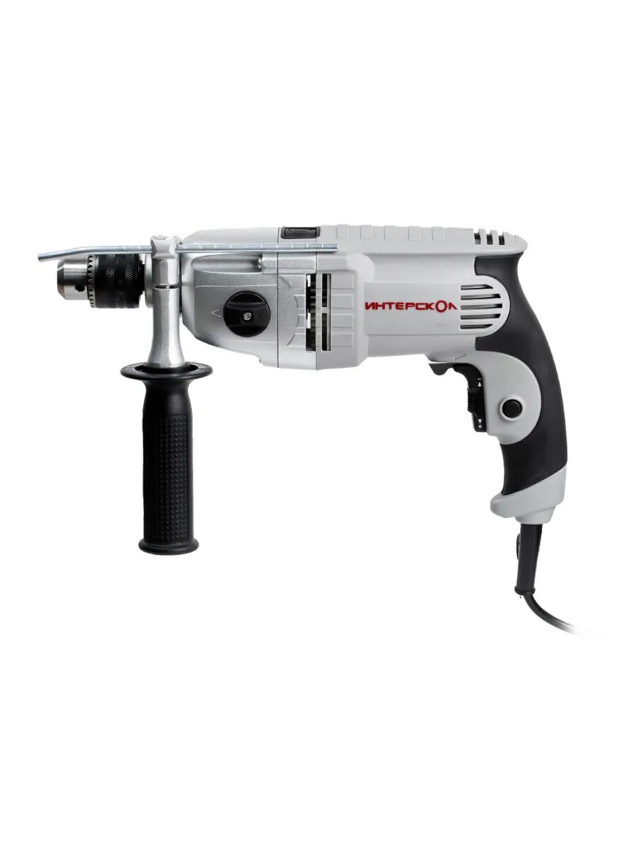 Ударная дрель Интерскол ДУ-13/810ЭР, мощность 810Вт, 32000 ударов/мин, серый/чёрный