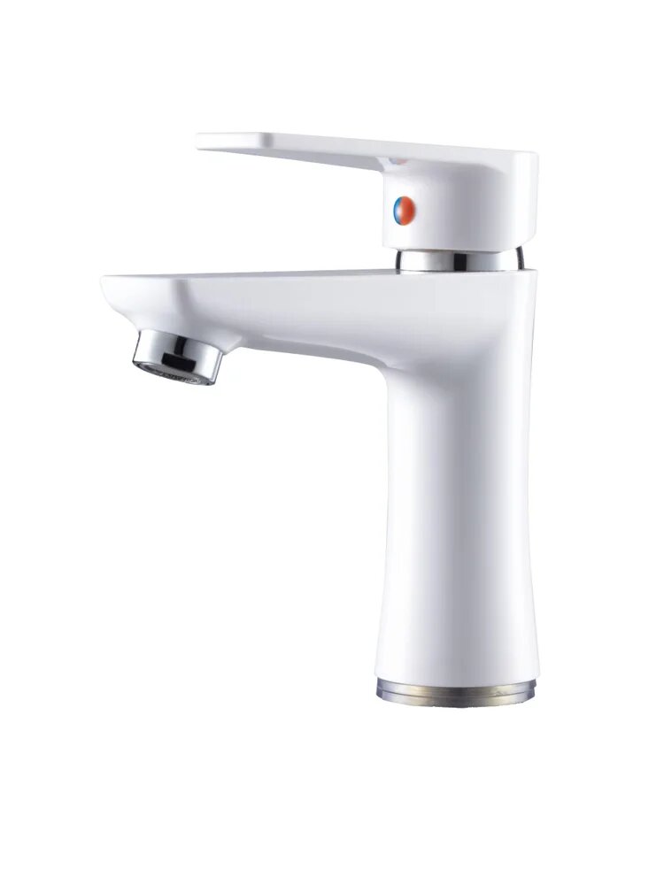 Смеситель для раковины РМС PL6 001F белый, матовый, кран для ванной в раковину, рычажный, с керамическим картриджем