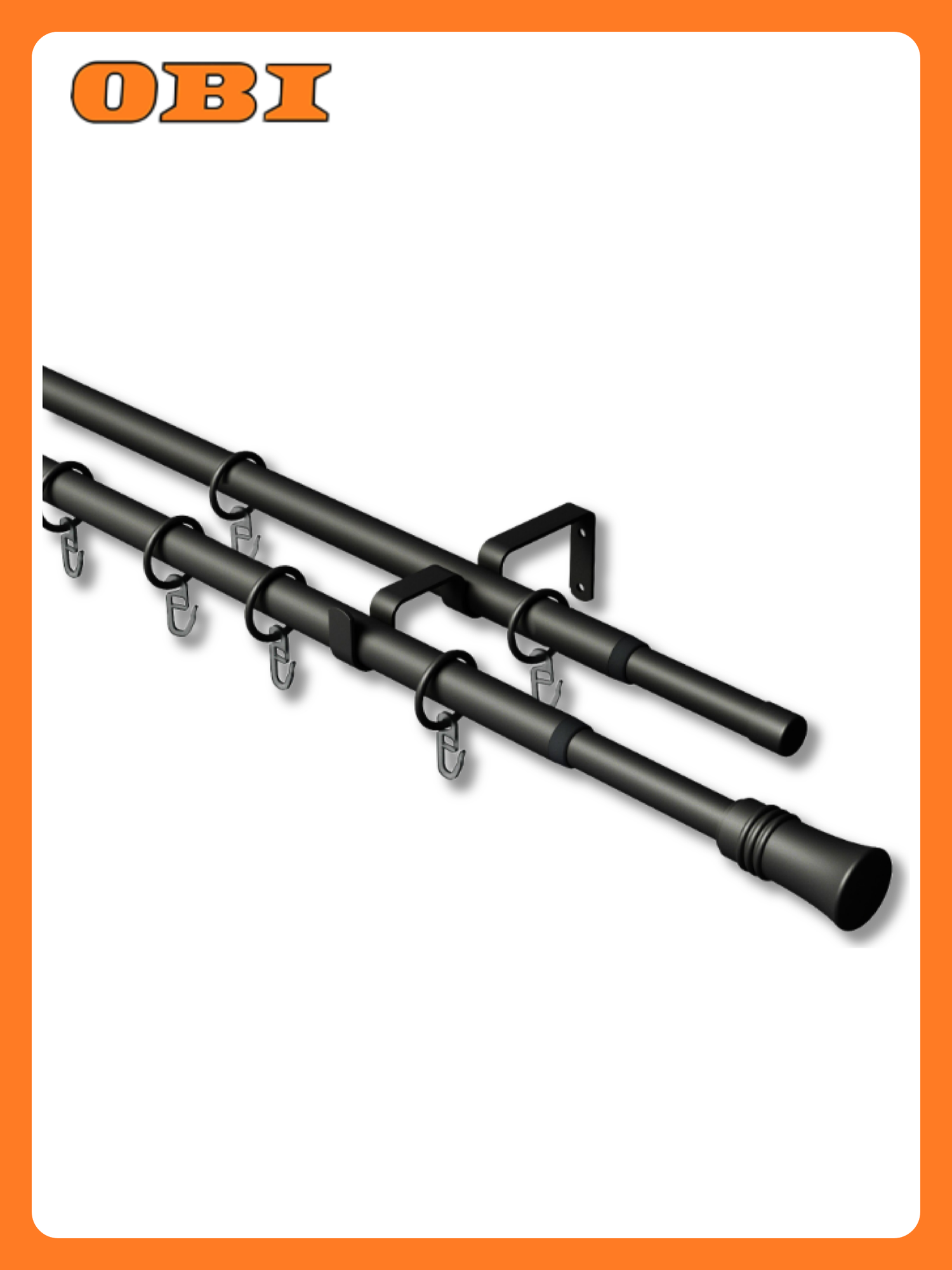 Карниз Arttex двойной 16/19 мм телескоп 246.551 160/300 с металлическими кольцами