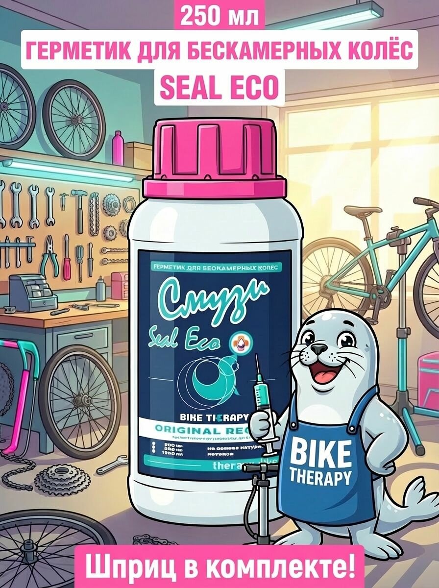 Латексный герметик для бескамерных велошин и других колес смузи SEAL ЭКО 250 ml BIKE THERAPY