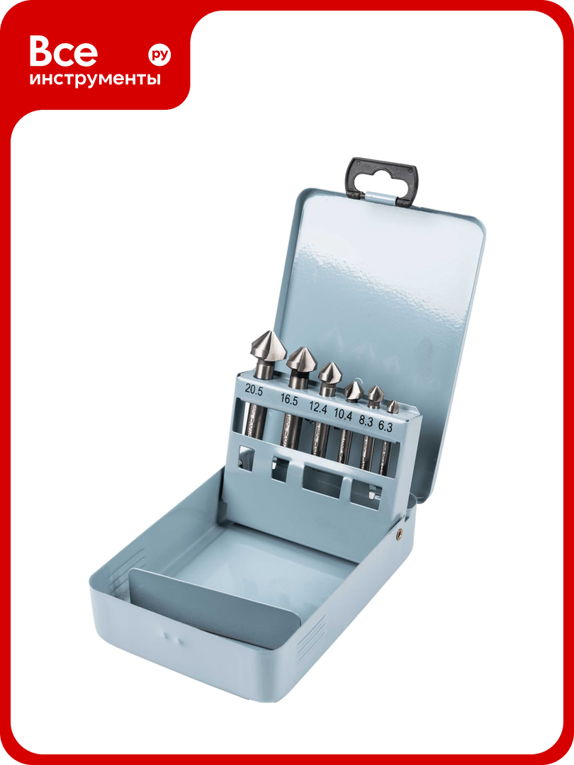 Набор зенкеров HSCO (90°, 6,3-20,5 мм) WURTH 069401901 060 1, с легированных сталей до 1200