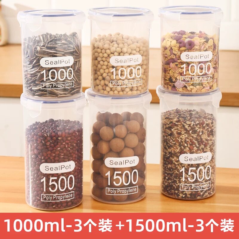Герметичные банки, пластиковые контейнеры для еды, банки для хранения, банки для хранения круп, кухонные закуски,
