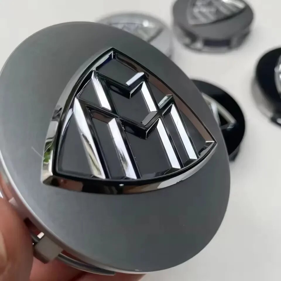 Логотип Maybach, 4 шт, 75 мм, эмблема автомобиля, центральная крышка ступицы колеса, авто обод, ремонт, пыленепроницаемые чехлы для значков S480 S500 GLS, наклейки, аксессуары matte Silver
