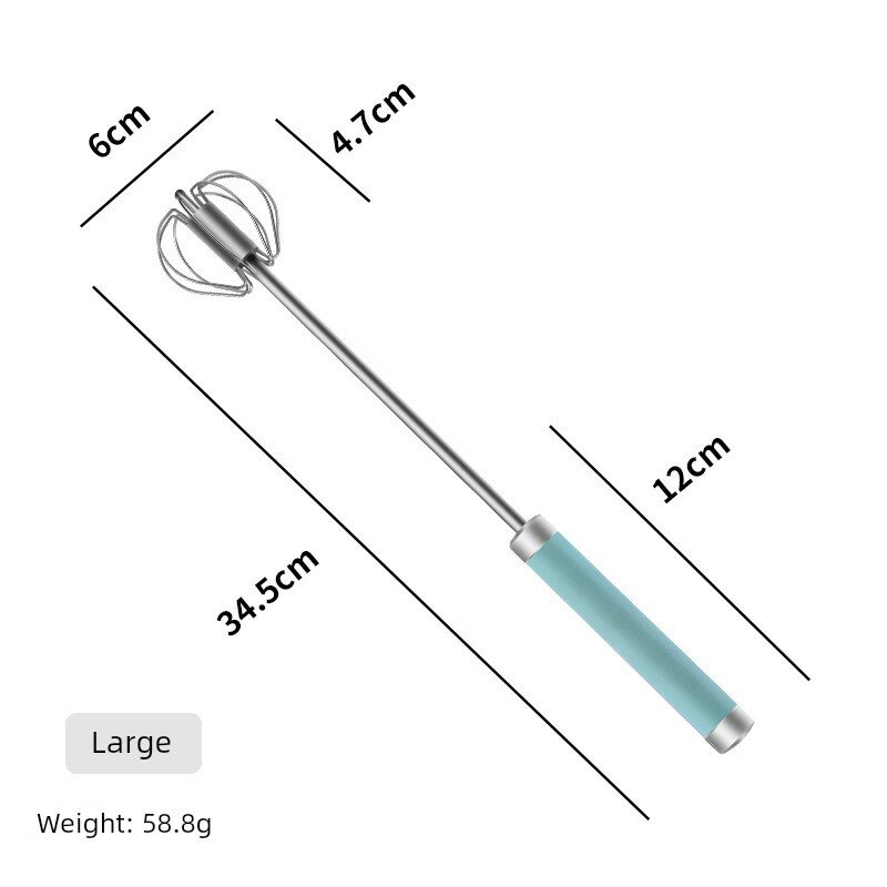 Ручной полуавтоматический вращающийся венчик из нержавеющей стали для взбивания сливок и смешивания. Вся сталь высокого