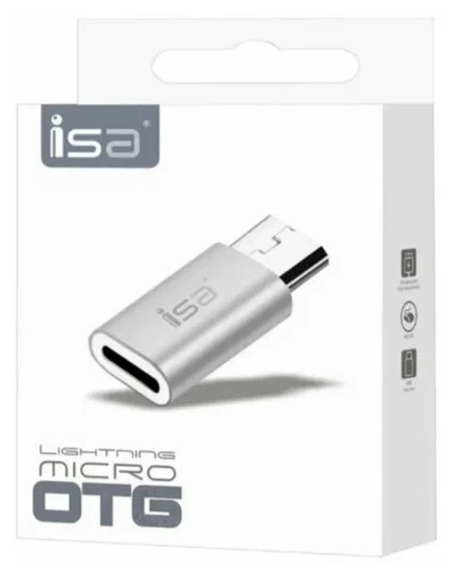 Переходник isa P07, Micro USB - Lightning, ток 3A, цвет черный