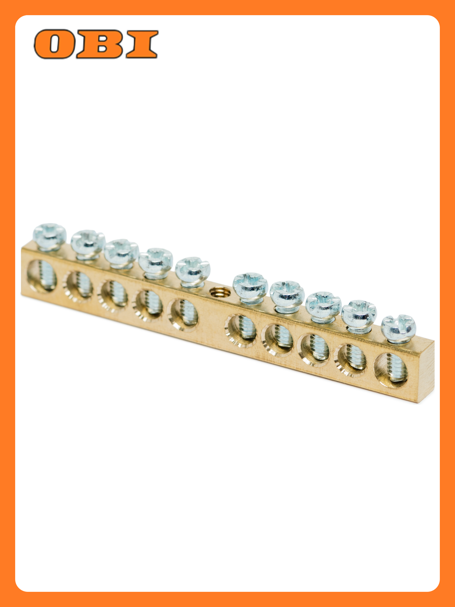 Нулевая шина REXANT PE-N, латунь, 6x9, 10 мм², 77 мм, золотистая