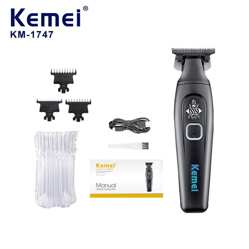 Kemei KM-1747 триммер для стрижки волос и бороды, черный