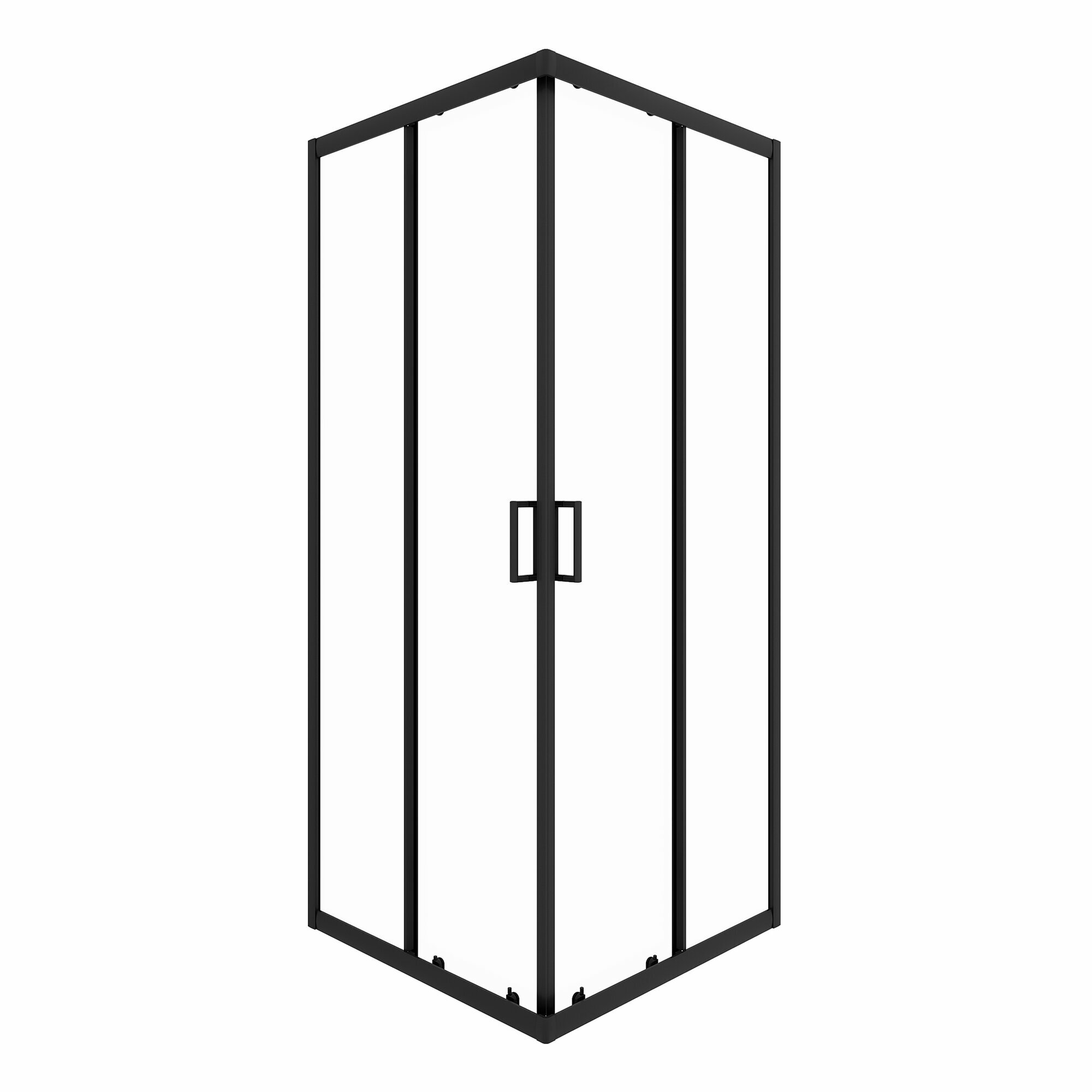 Душевая ширма Malva 100х100х200см, черный профиль, 6мм