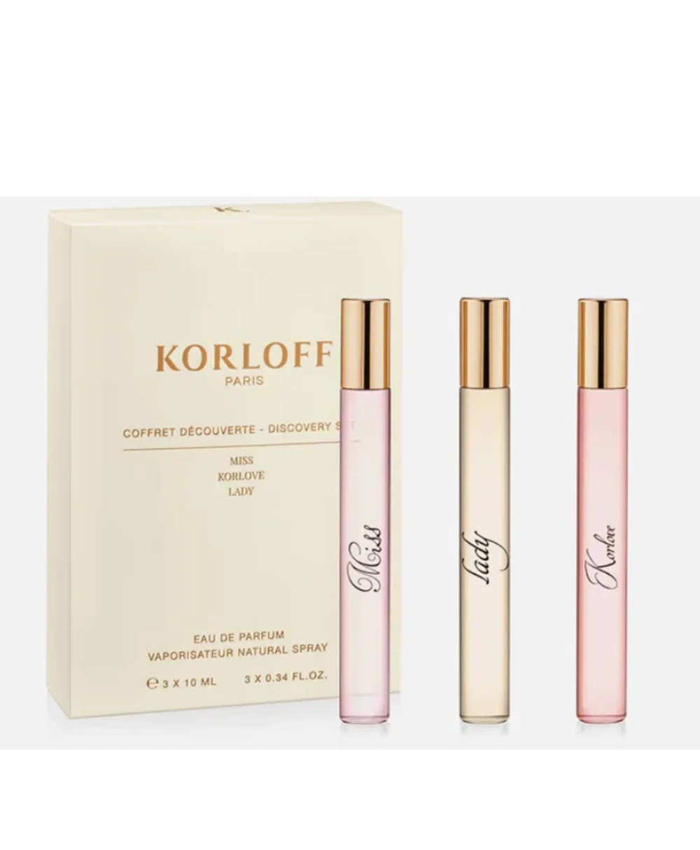 Парфюмерный набор KORLOFF PARIS для женщин DISCOVERY мини сет 3 X 10 мл (LADY + MISS + KORLOVE)