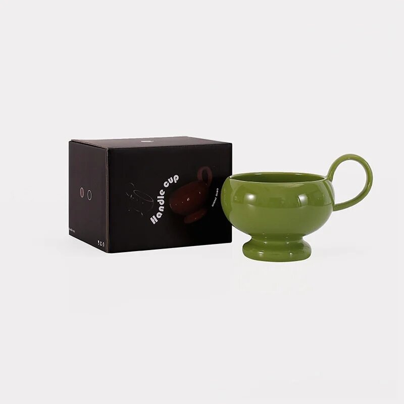 Зеленая керамическая кружка Handle Cup 280 мл