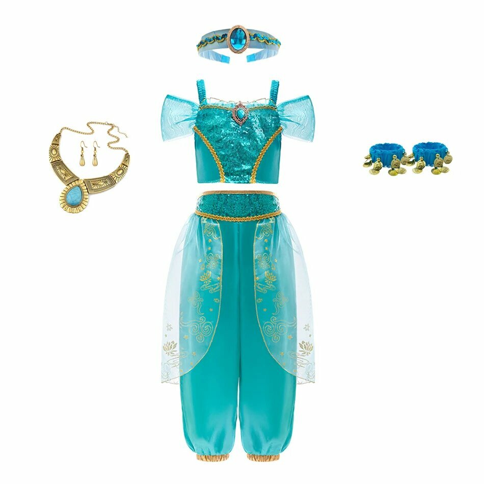 Костюм принцессы Жасмин PAMABIBI для девочки 120, Jasmine suit 01