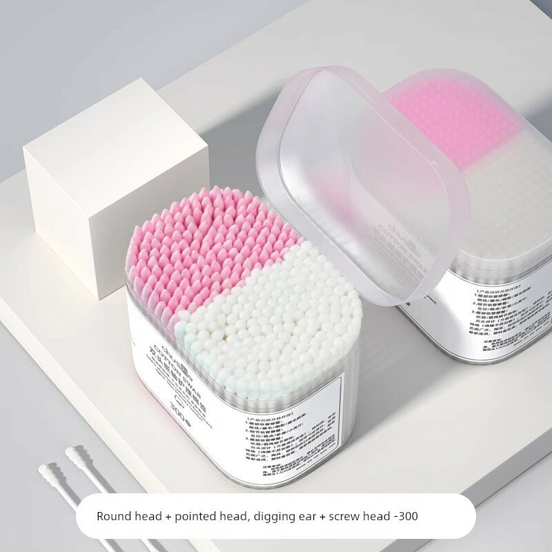 Ватные палочки для чистки ушей, одноразовые двухсторонние черные детские инструменты для чистки ушей, стерильные