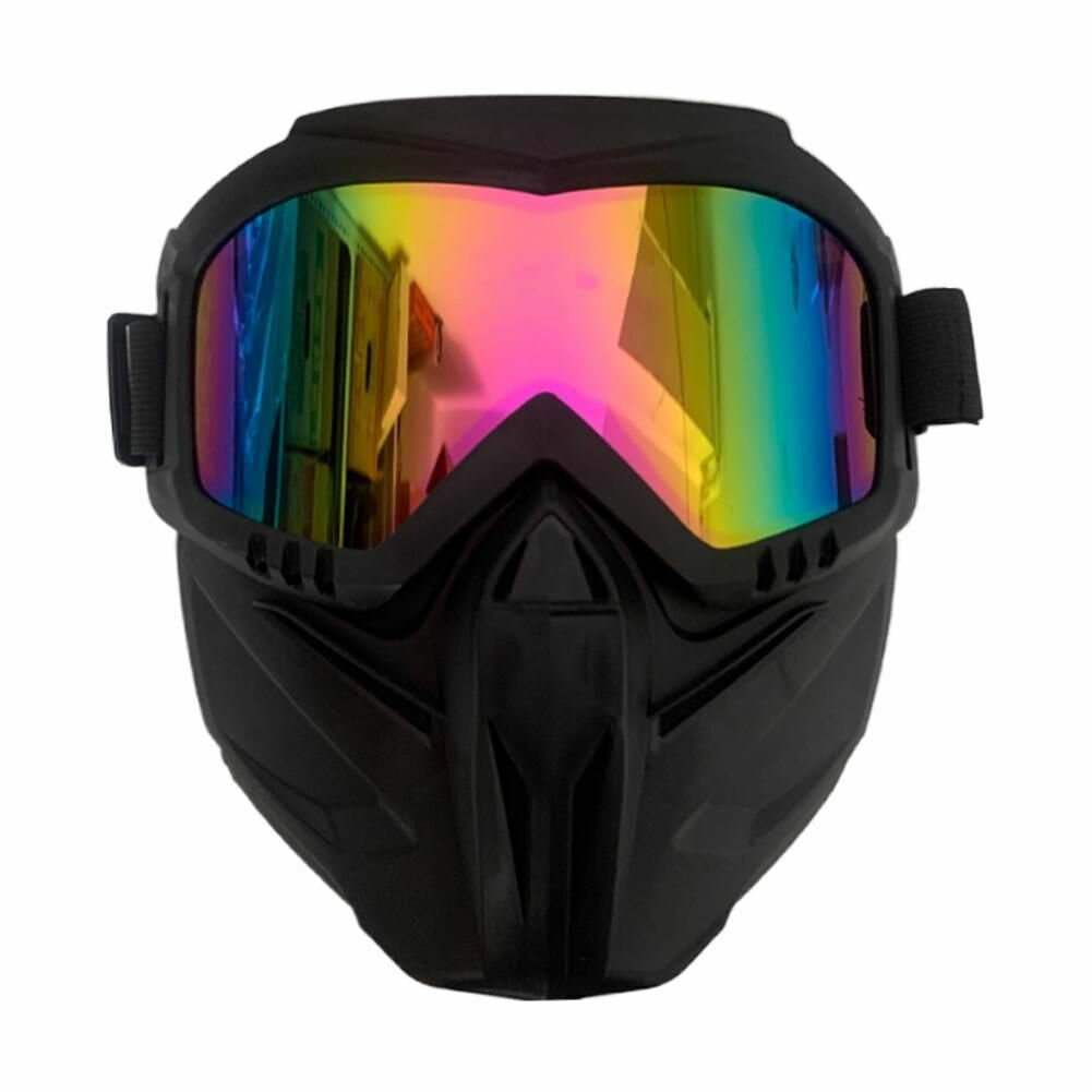 Маска горнолыжная, Очки-маска для сноуборда/ Очки сноубордические спортивные/ мототехнике и снегоходах/Черная горнолыжная маска
