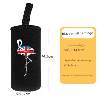 Сумка-чехол для термоса JNL 350 мл черный фламинго малый размер 14,5 см