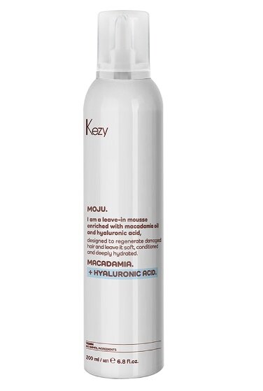 Несмываемый мусс для восстановления структуры волос KEZY I Am MACADAMIA + HYALURONIC ACID 200 мл