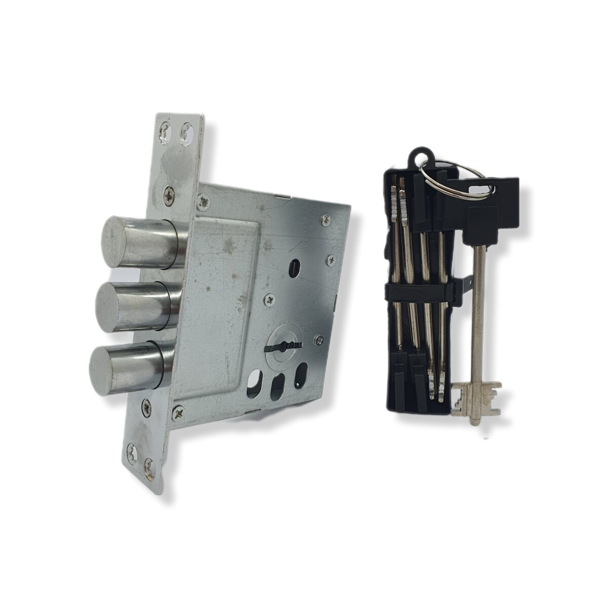 Замок врезной Верхний 3014C-3P 3 круглых ригеля d-18мм, сувальдный (4 крепотверстия) (B2-9)