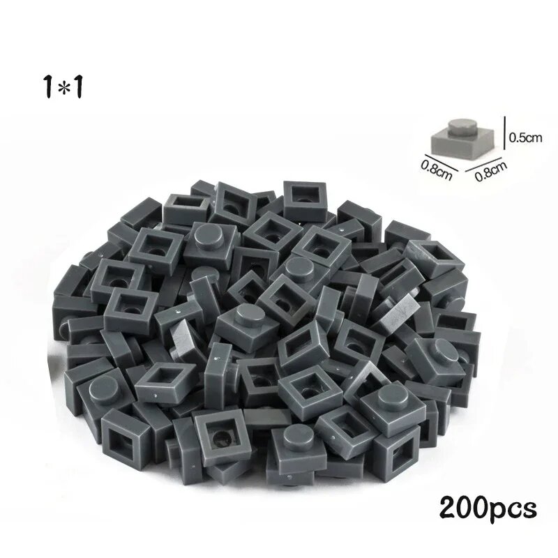 Строительные блоки VEK, черный, 200 шт, 3024-dark gray