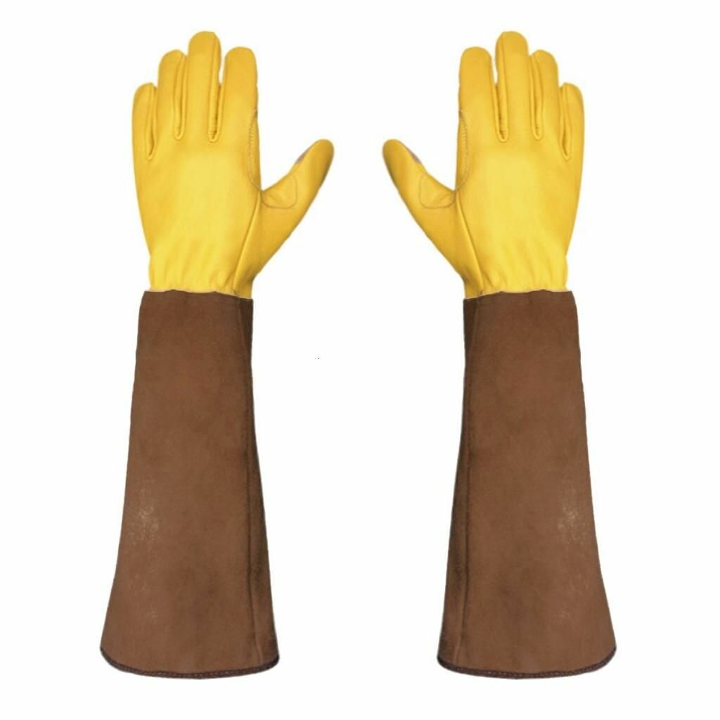 Садовые перчатки для женщин и мужчин, дышащие, кожаные, защита от шипов, - L