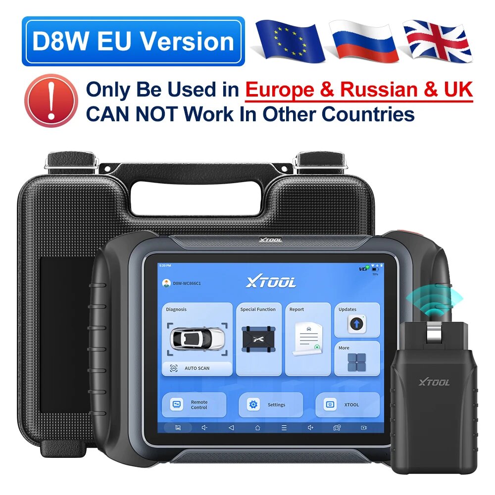 XTOOL D8W EU: Диагностический сканер для Европы, России, UK