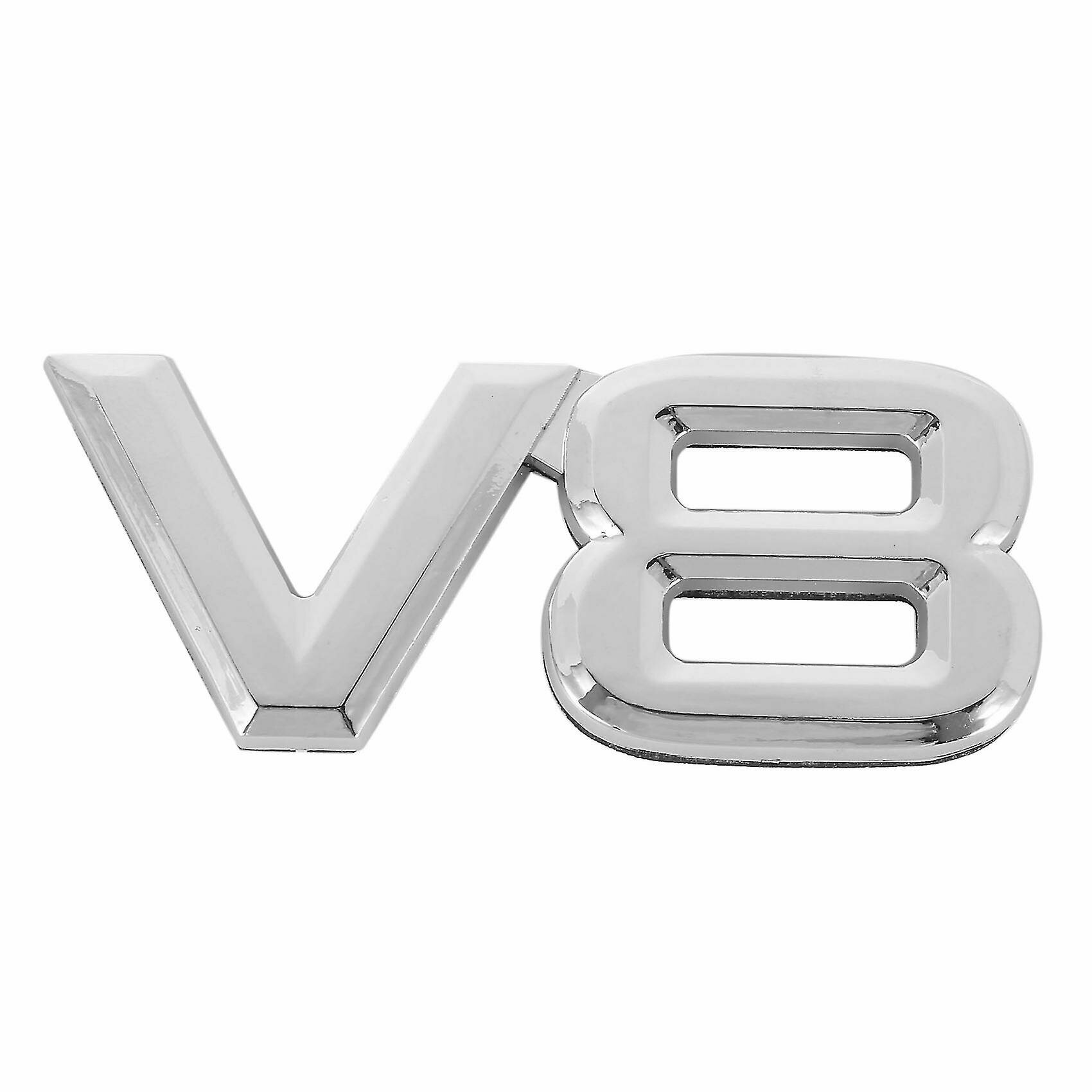Стикеры для автомобиля V8 3D хром 7.5x3.5 см, значок автомобильный, ABS серебристый, 1 штука, декал, эмблема для авто