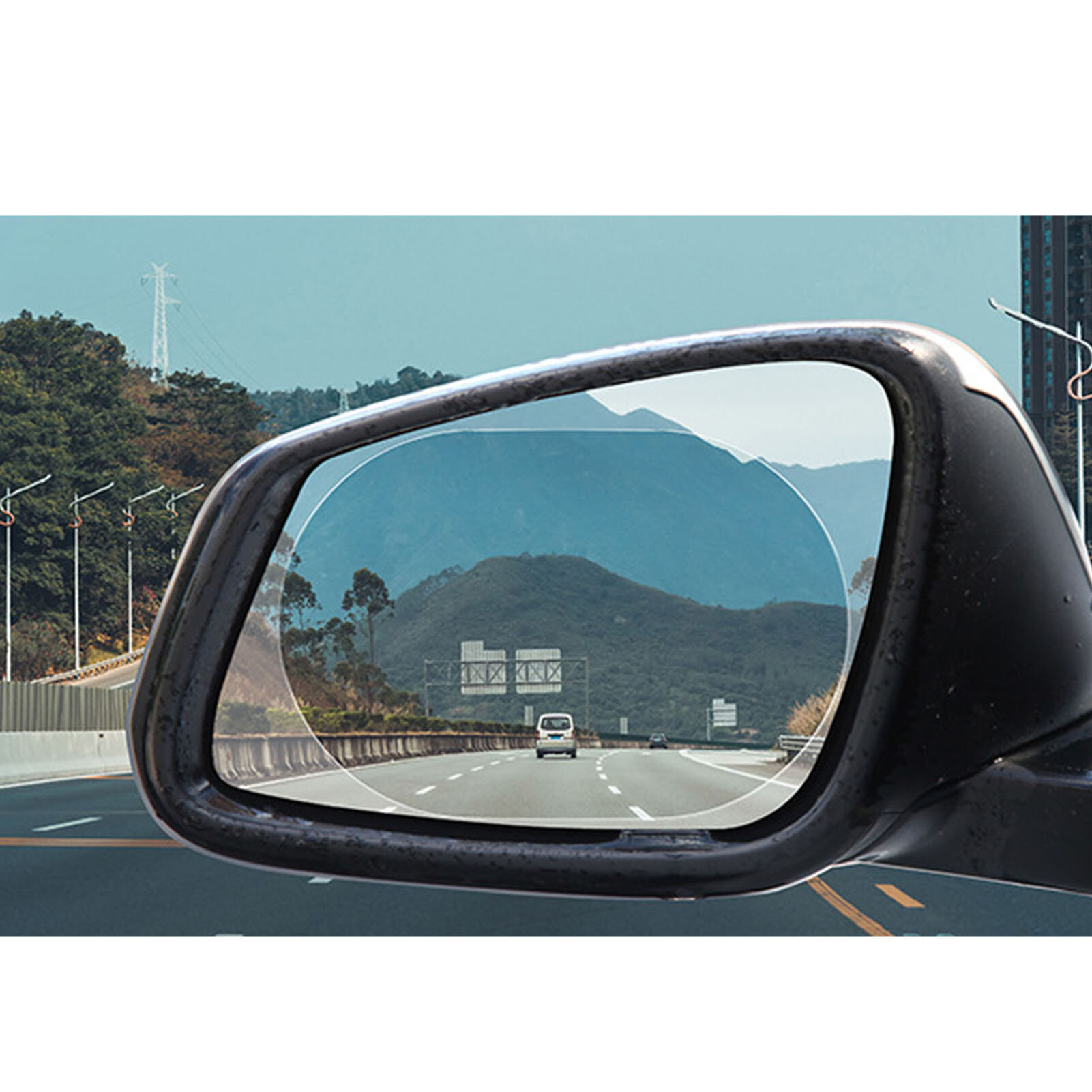 Зеркало заднего вида Непромокаемая пленка Прозрачное Нанопокрытие HD С Антибликовым покрытием Водонепроницаемый ПЭТ для безопасного вождения Размер 95x135mm/3.74x5.31in