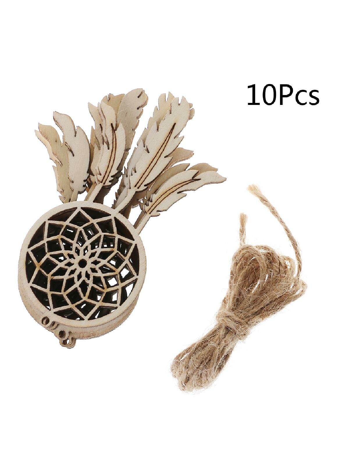 10 Шт. /Компл. Dreamcatcher Набор Деревянных Срезов Для Поделок В Деревенском стиле