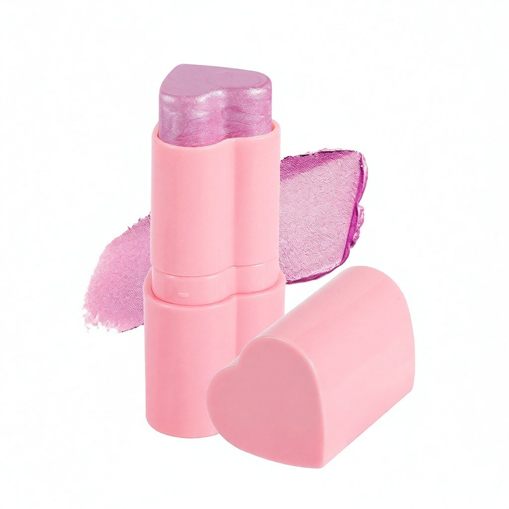Blush Highlighter Heart Blush Balm Finishing Face Highlighting Pearl Fine Glitter Makeup, 6g, 01#, 02#, 03#, 04#, 05#, 06#, 07#, 08#, размер упаковки 6.6*2.7*2.7cm, вес упаковки 25g, 1* Кремовый пудровый палец