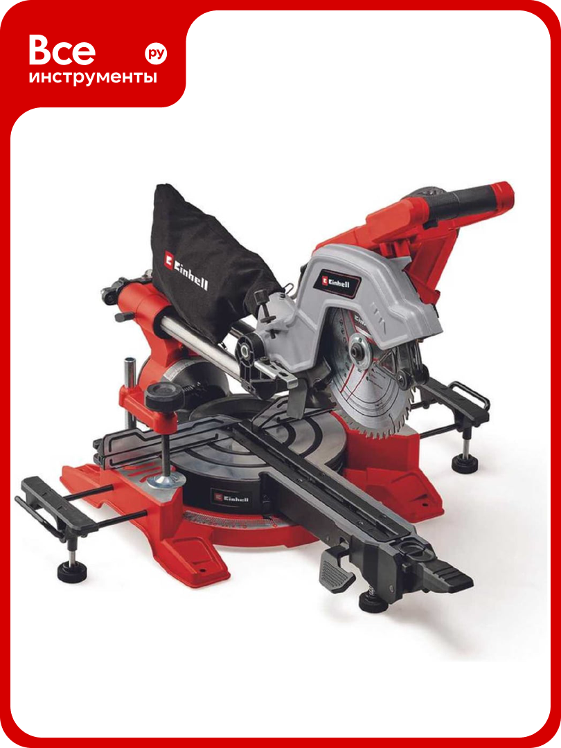 Пила торцовочная Einhell TE-SM 8 L Dual 1800Вт, 216x30мм, пропил 305x65мм, лазер 4300866, 1800 Вт, прочный