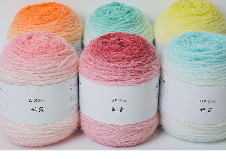 Пряжа Ruyi Bird Qinglan One Piece Dropshipping, градиентная длинная плюшевая пряжа, ручная работа, DIY, вязание крючком, плед, пряжа для тортов
