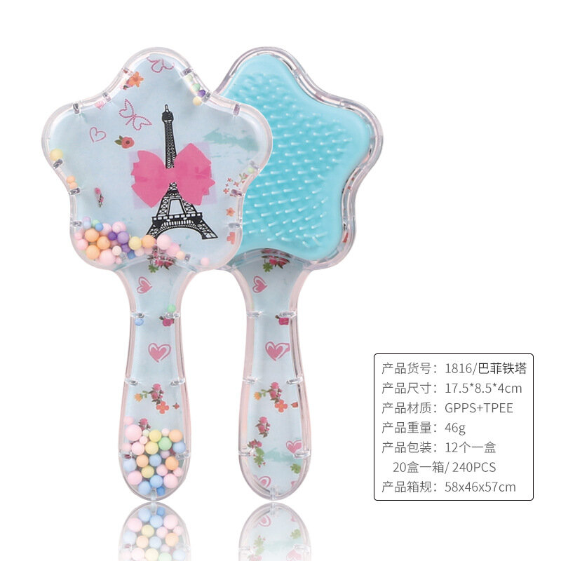 Новая прозрачная расческа, анти-заколка, массажная расческа, гладкая расческа для волос, милая пластиковая расческа, детская расческа с мультяшным дизайном