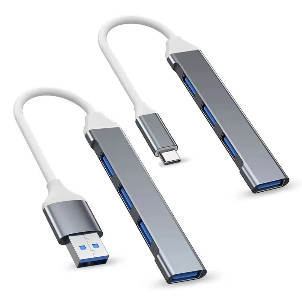 USB-хаб 4 порта USB 3.0 Silver — фото 1