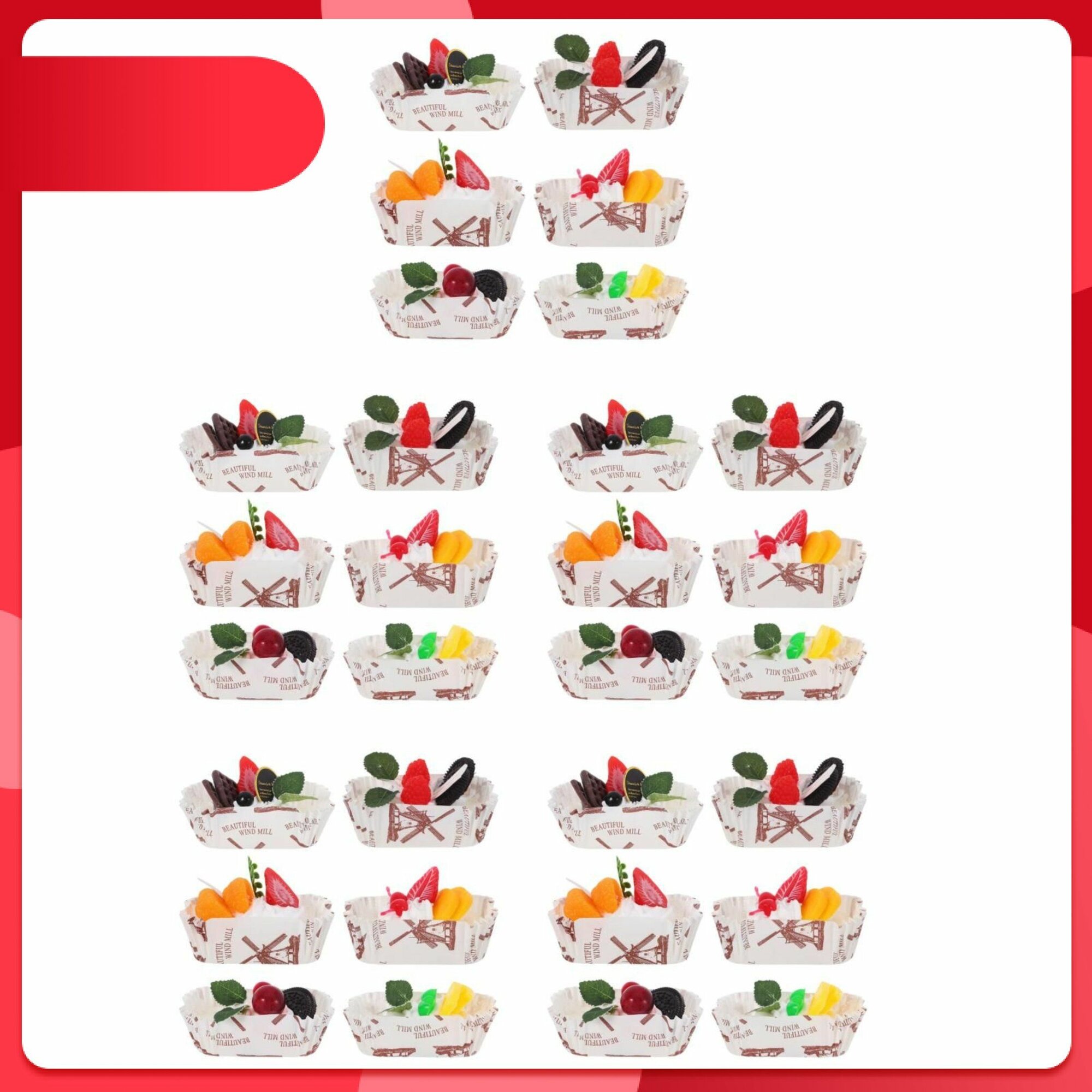 Многоцветные искусственные капкейки из пу с магнитами для декора холодильника и вечеринок