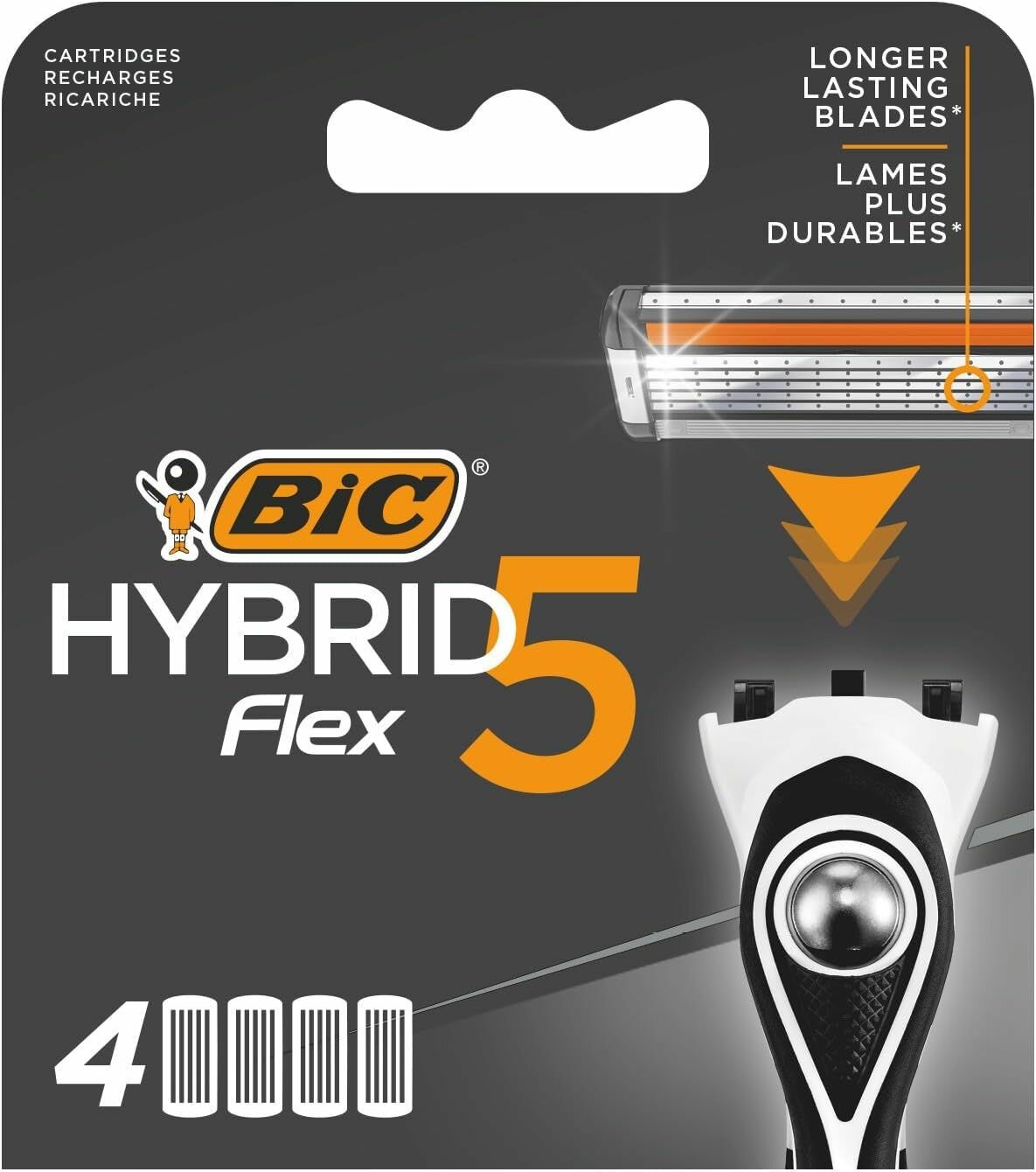 Сменные кассеты для бритвенных лезвий Bic Flex 5 Hybrid (4 шт.)