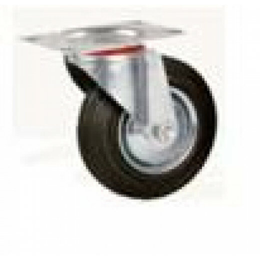 Колесо d-100 поворотное на площадке черная резина