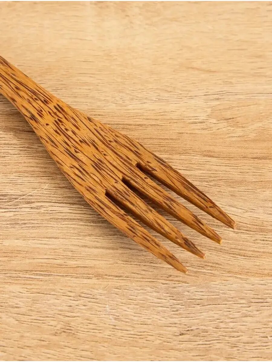 Элегантная деревянная вилка из кокоса 16 см