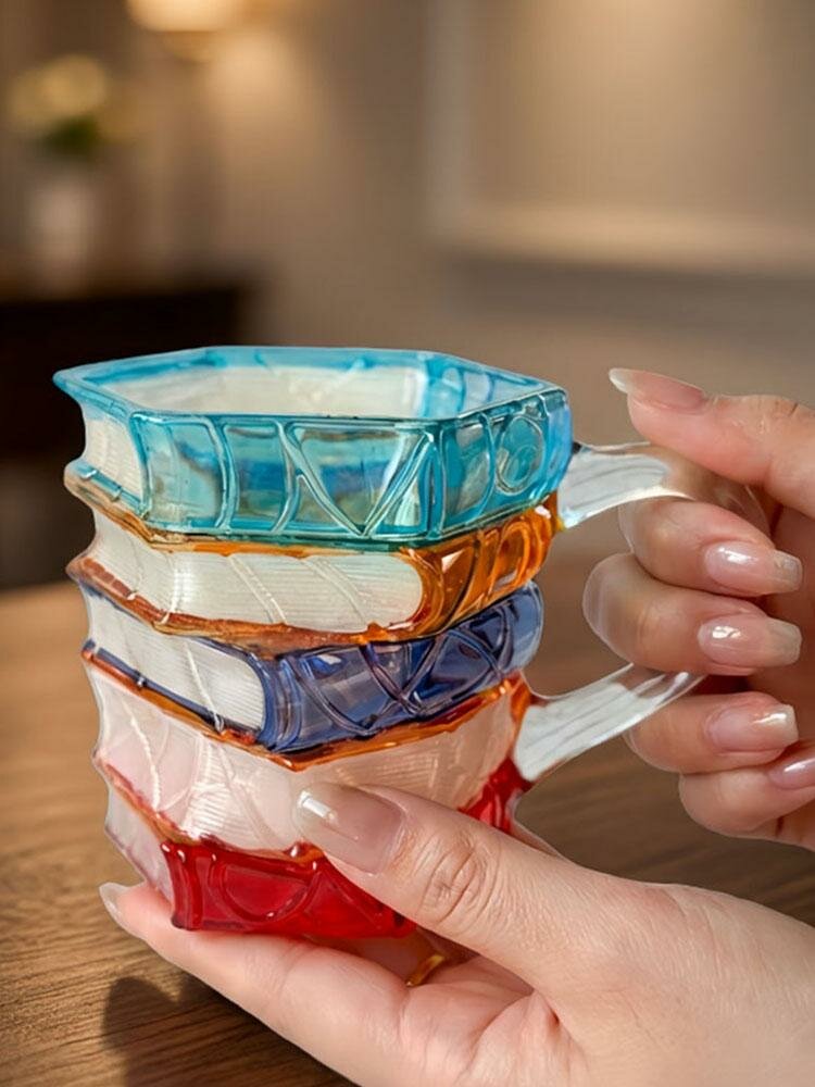 1 шт. Креативная 3D-книга, стеклянная кружка для кофе, отличный подарок для читателей, библиотекарей,190мл