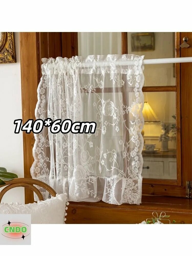Штора короткая тюль 140х60 см белый