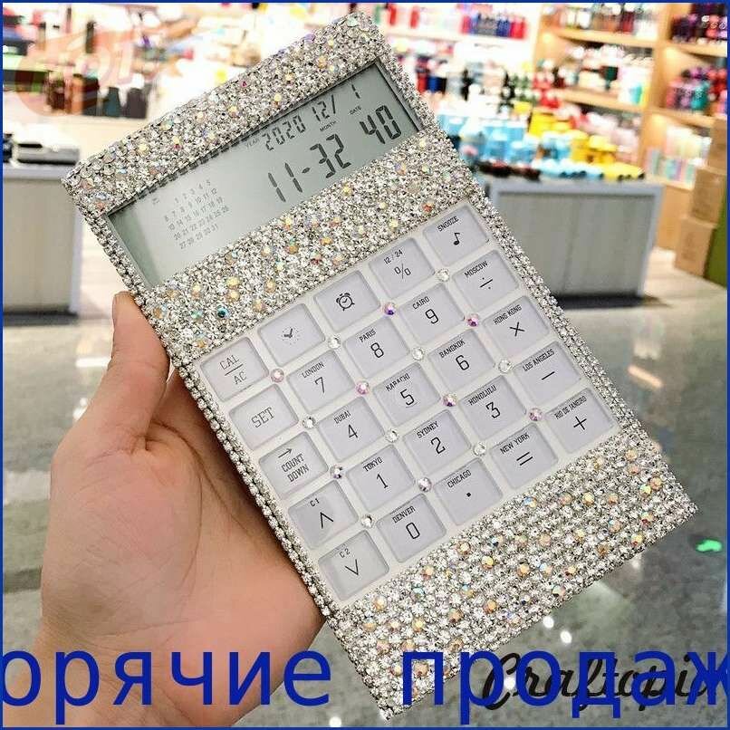 Калькулятор Со Стразами, Стандартный Настольный С ЖК-Дисплеем