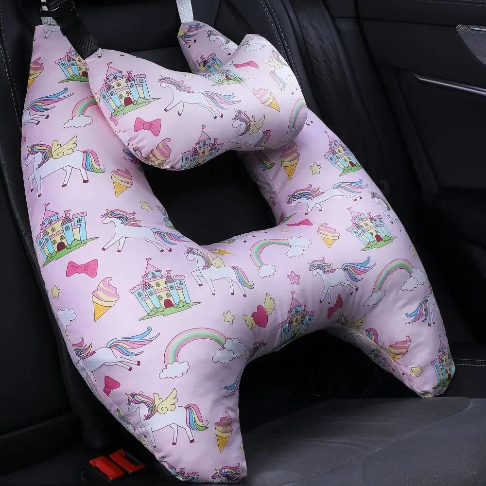 Детская дорожная подушка Автомобильная подушка для детей 6 лет + детская автомобильная Unicorn A