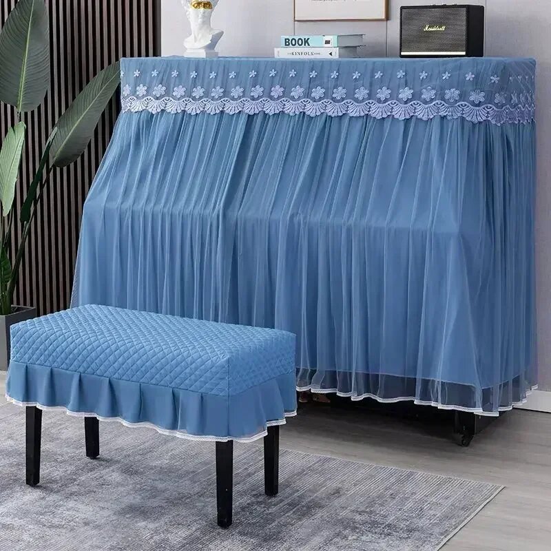 Чехол для фортепиано серый полиэстер/хлопок 148-153 см Bench cover 78x38cm, Синий, style-A3