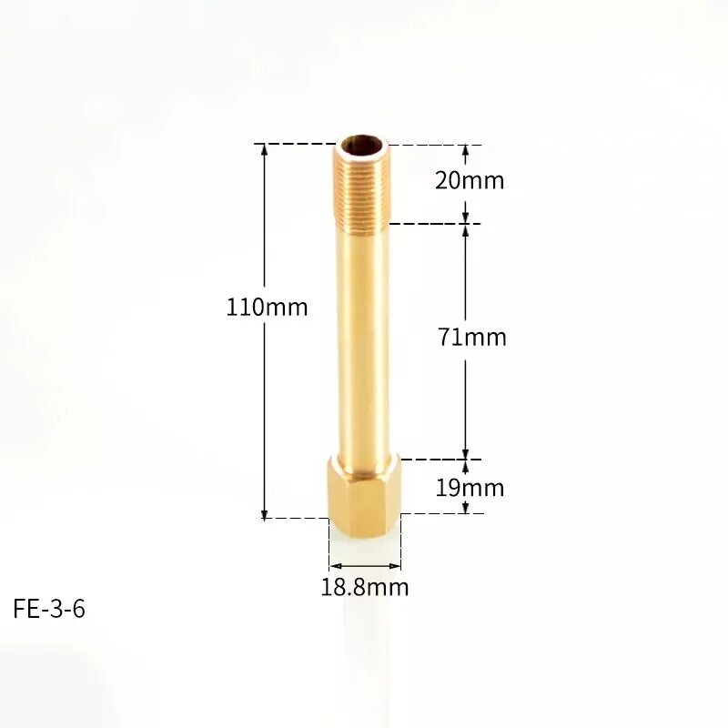 Латунные удлинители резьбы BSP 1/8", 1/4", 3/8" 50/75/100/110/125/150 мм 1Pcs, 1I4 BSP x 110mm