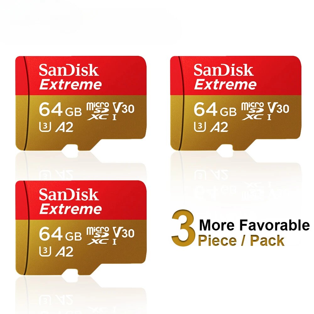 SanDisk Micro SD карта памяти 64G 128G 256G 512G 1TB 2TB 64G-3PCS
